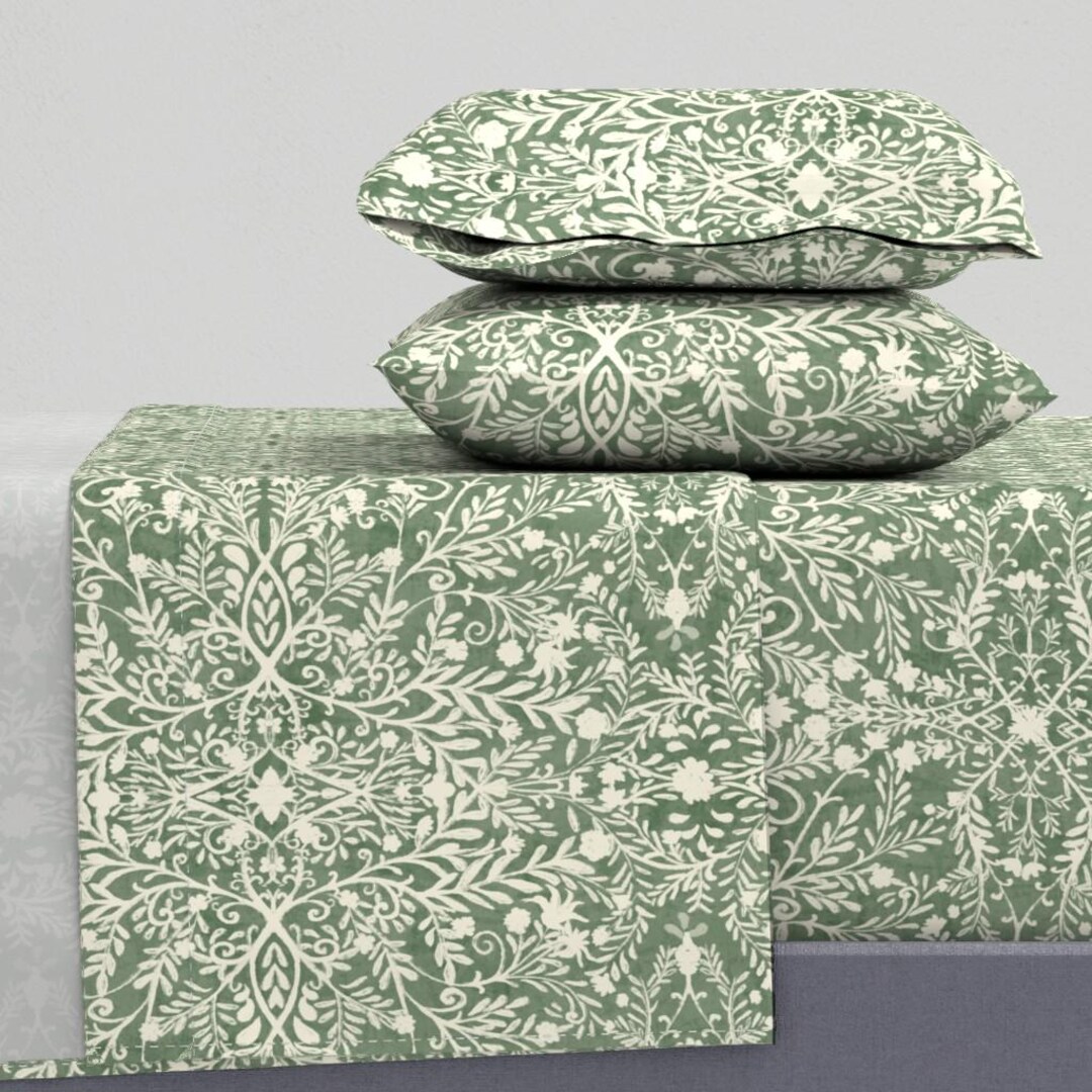 Classic Sheets - Intricate Botanical Green by Smokeinthewoods ...
