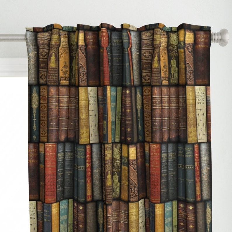 Vintage Books Curtain Panel - Instant Library by Peacoquettedesigns ...