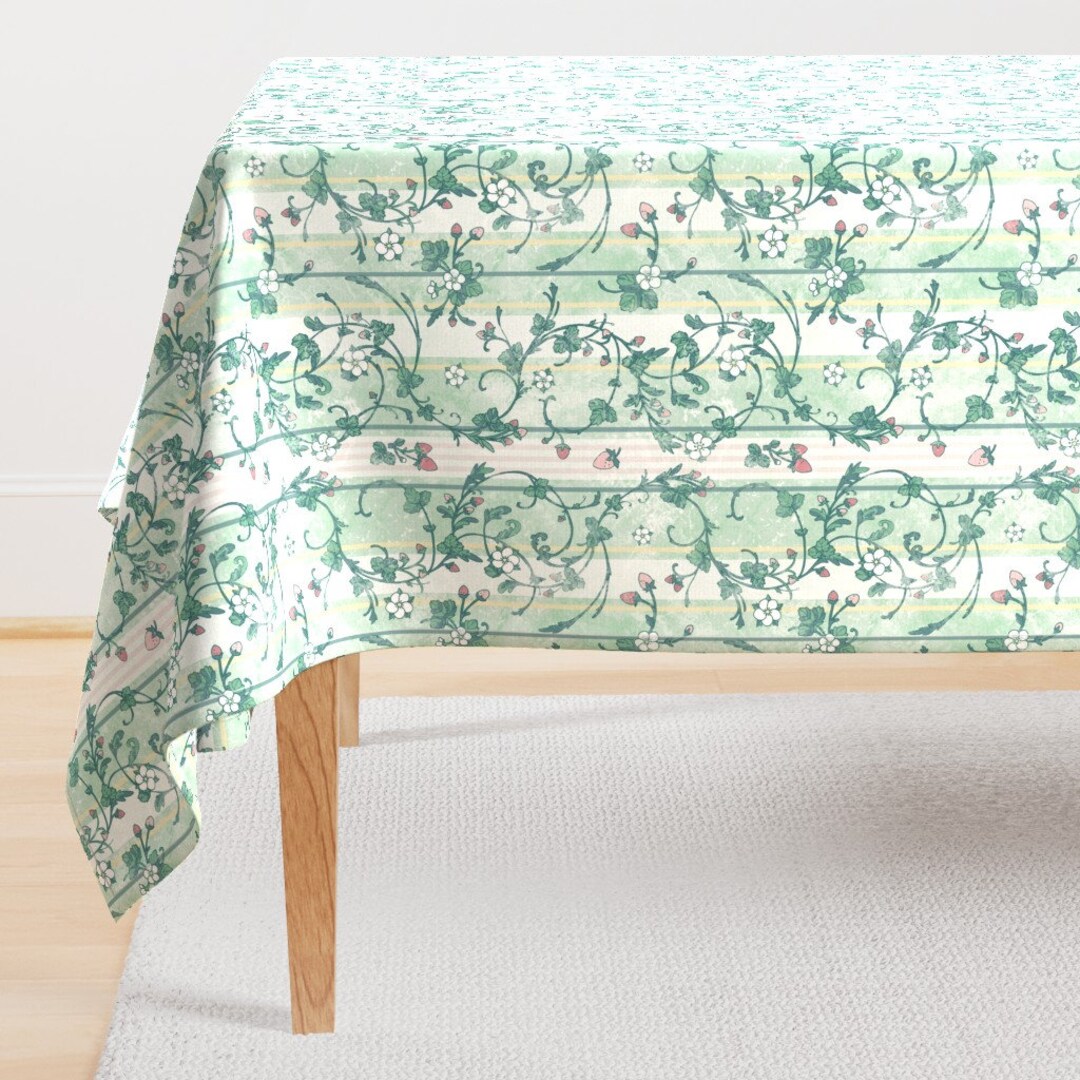 Art Nouveau Tablecloth Rococo Strawberry Stripes by Lemon_chiffon ...