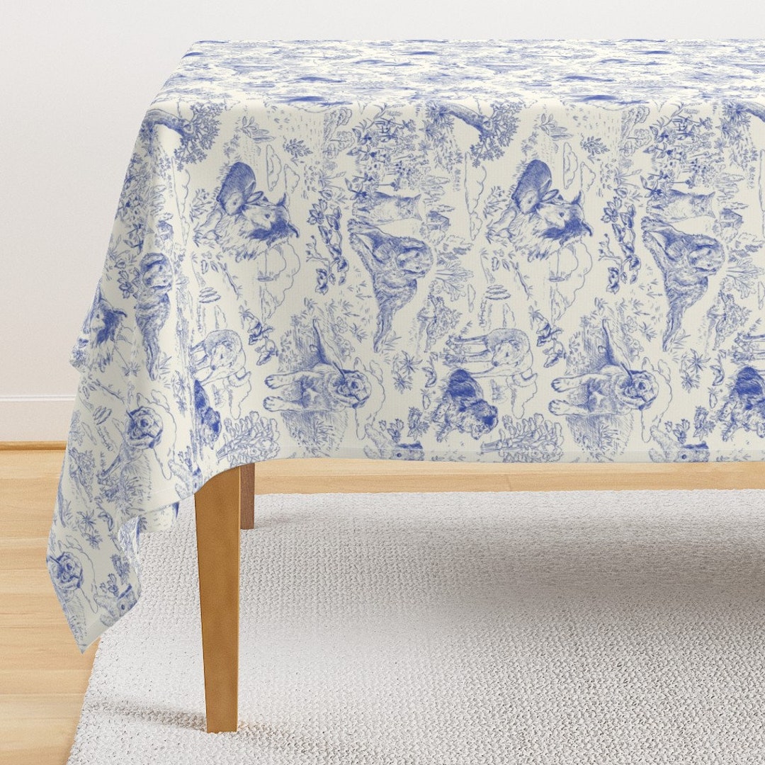 Blue Toile Tablecloth Country Dogs Toile by Vinpauld - Etsy