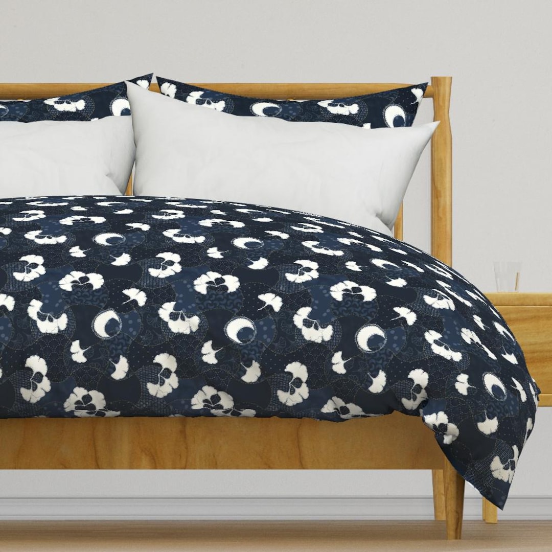 Japanese Gingko Bedding - Midnight Ginkgo Patchwork by Marketa_stengl ...