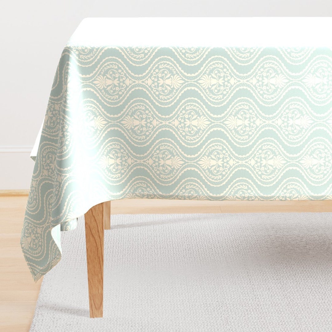 Cottagecore Tablecloth Floral Country Stripe by Sophia_bleue_design ...