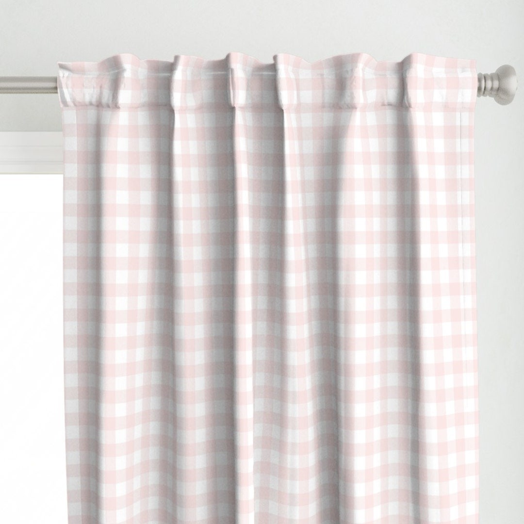 Pink Pastel Checks Curtain Panel 1 Buffalo Check by Hipkiddesigns ...