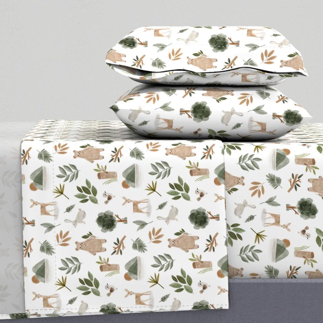 Forest Watercolor Sheets - Woodland Springs by Hipkiddesigns - Nature ...