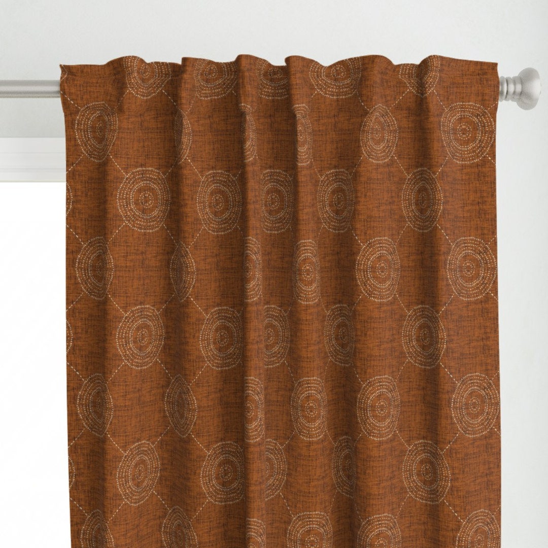 Abstract Curtain Panel - Radiating Happiness - Rust by Scarlet_soleil ...