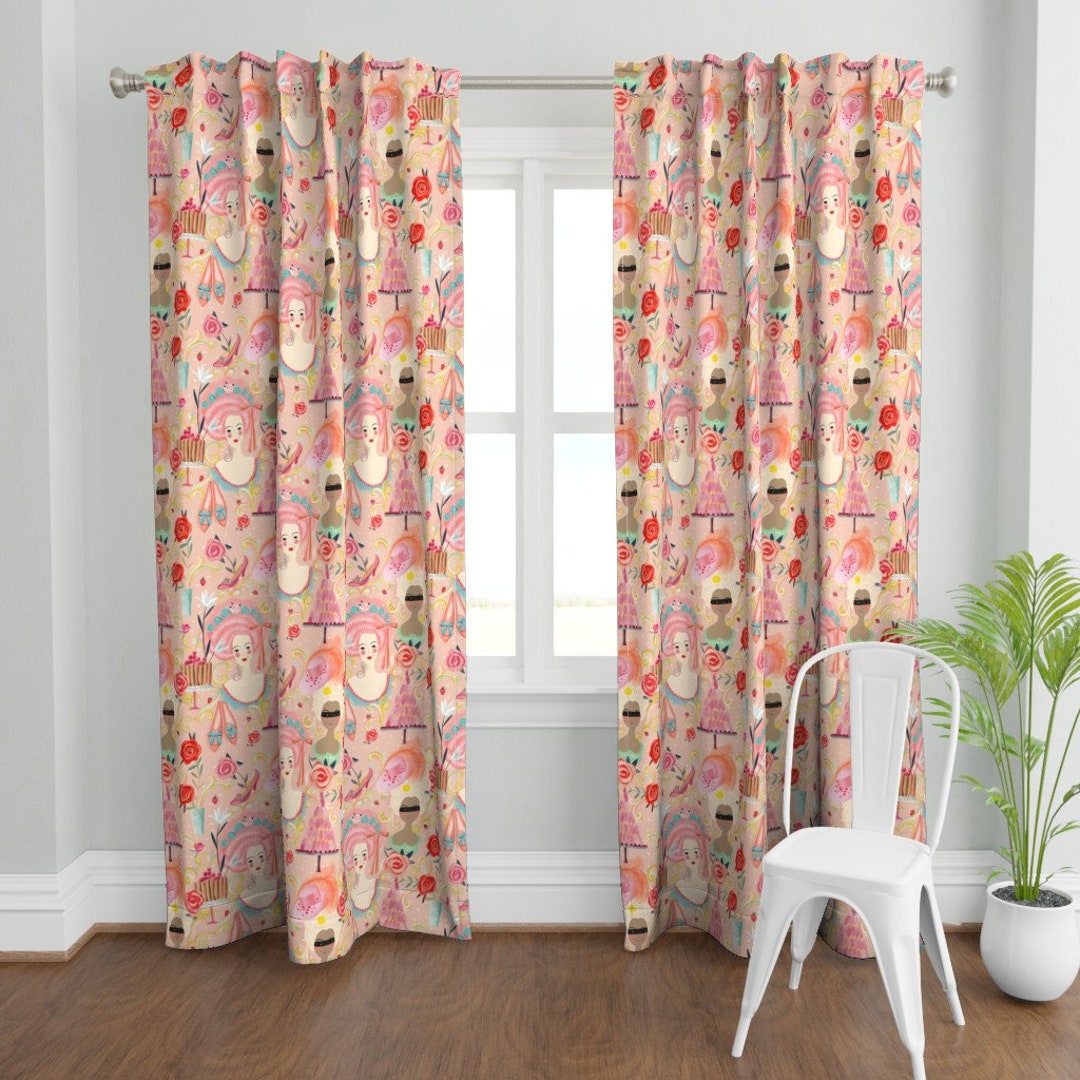 Baroque Opera Curtain Panel Sweet Rose Rococo Flourish by - Etsy
