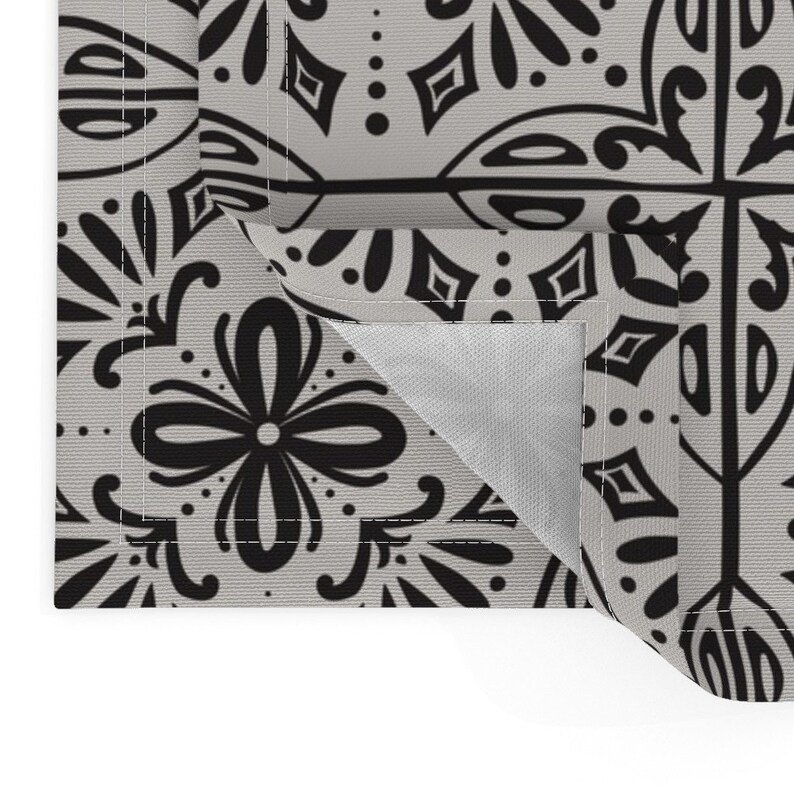 Traditional Tile Placemats set of 2 Sevilla Taupe & Black - Etsy