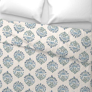 Periwinkle Bedding Handblock Medallion by Whitneyenglish Cornflower ...