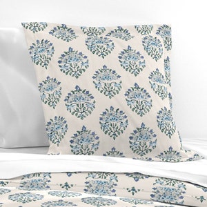 Periwinkle Bedding Handblock Medallion by Whitneyenglish Cornflower ...