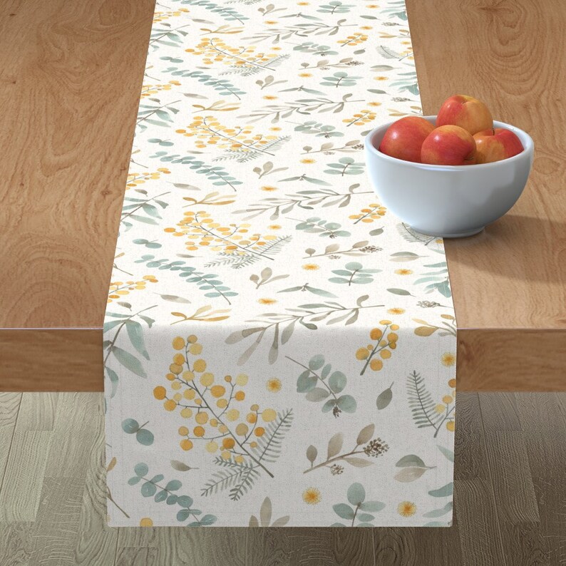 Australian Greenery Table Runner Wattle and Eucalyptus by - Etsy