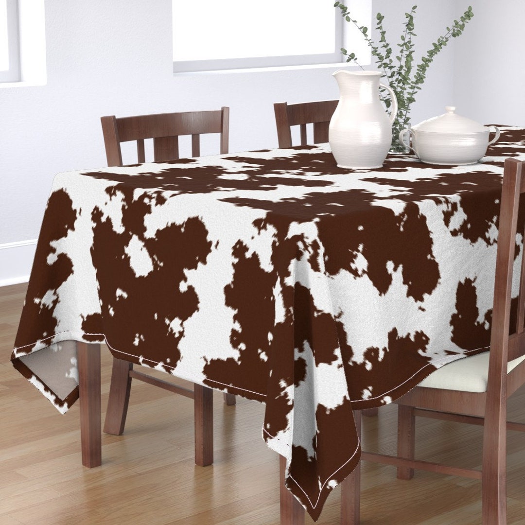 Faux Hide Tablecloth Realistic Brown Cow Hide by - Etsy