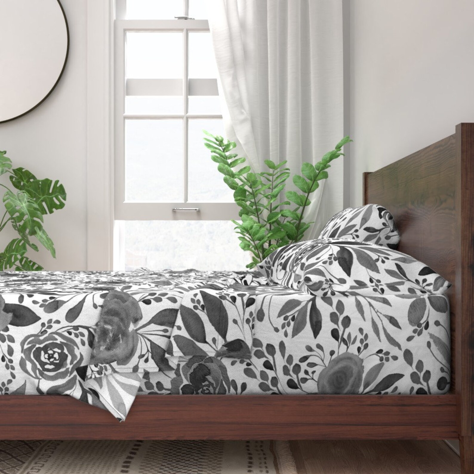 Watercolor Flowers Sheets Traditional Floral by | Etsy