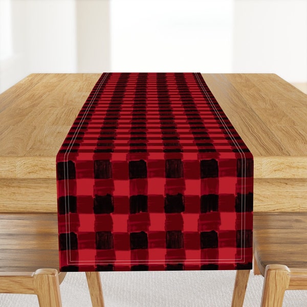 Black and Red Table Runner - Etsy