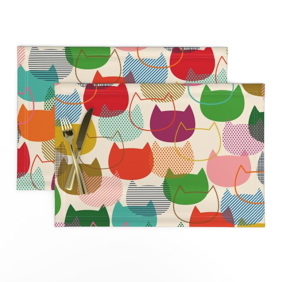 Mod Cats Placemats (set of 2) - Never Too Many Cats Large by Katerhees ...