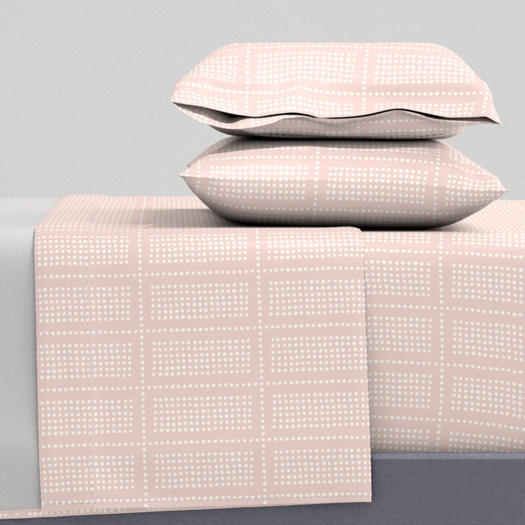 Silk Pink Geometric Sheets Dotty Boho by Littlearrowdecor - Etsy