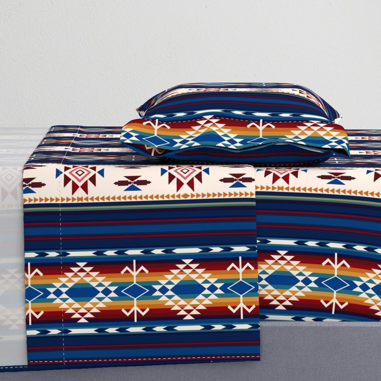 Western Bold Stripe Sheets - Native American Stripes by Capricornsun ...