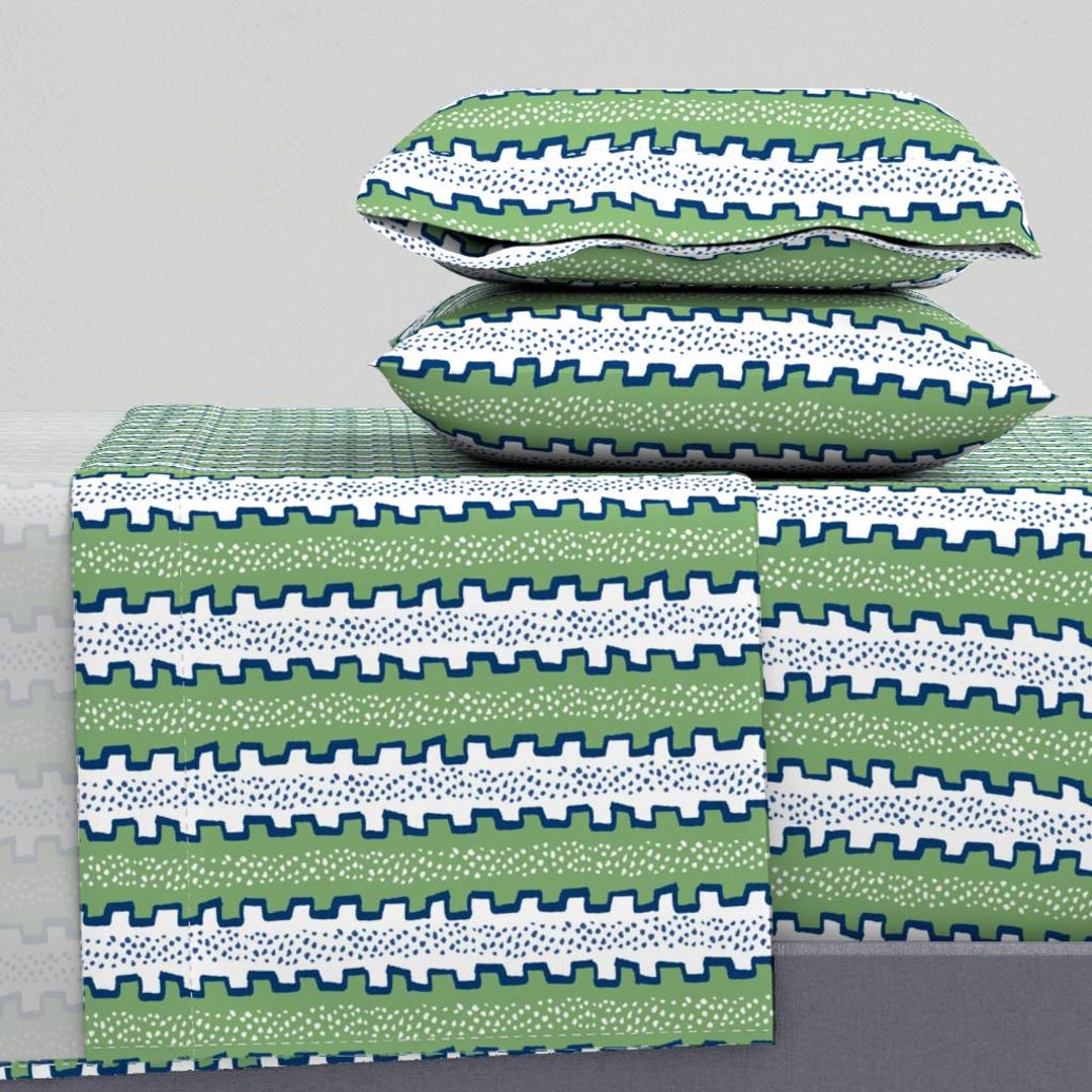 Green Preppy Sheets - Stripe Green and Navy by Danika_herrick - Classic ...