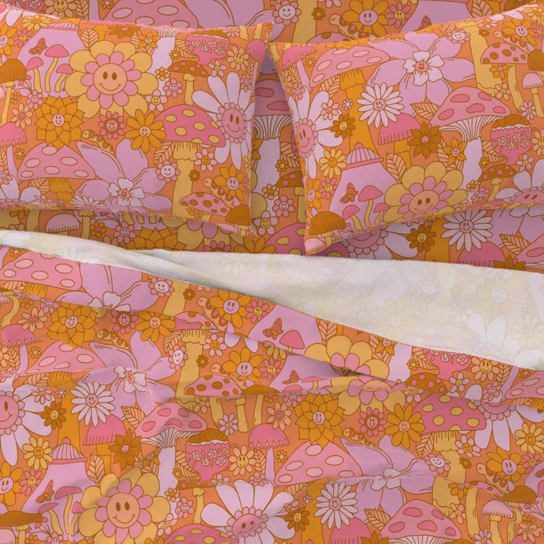Groovy Sheets - Retro Wonderland Large by Latheandquill - Retro Floral ...