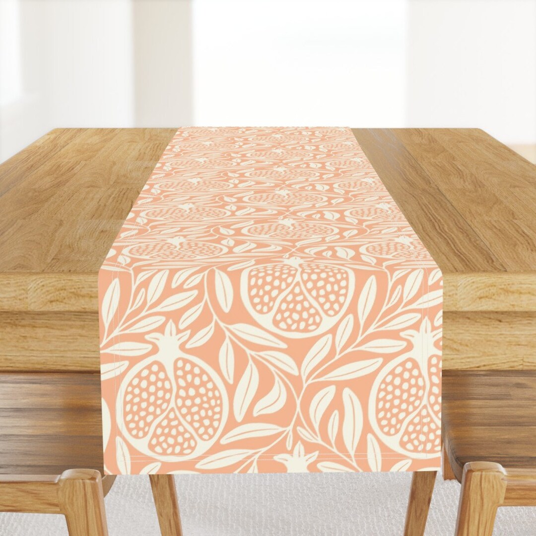 Art Nouveau Fruit Table Runner - Pomegranates Peach by Tanglewilddesign ...