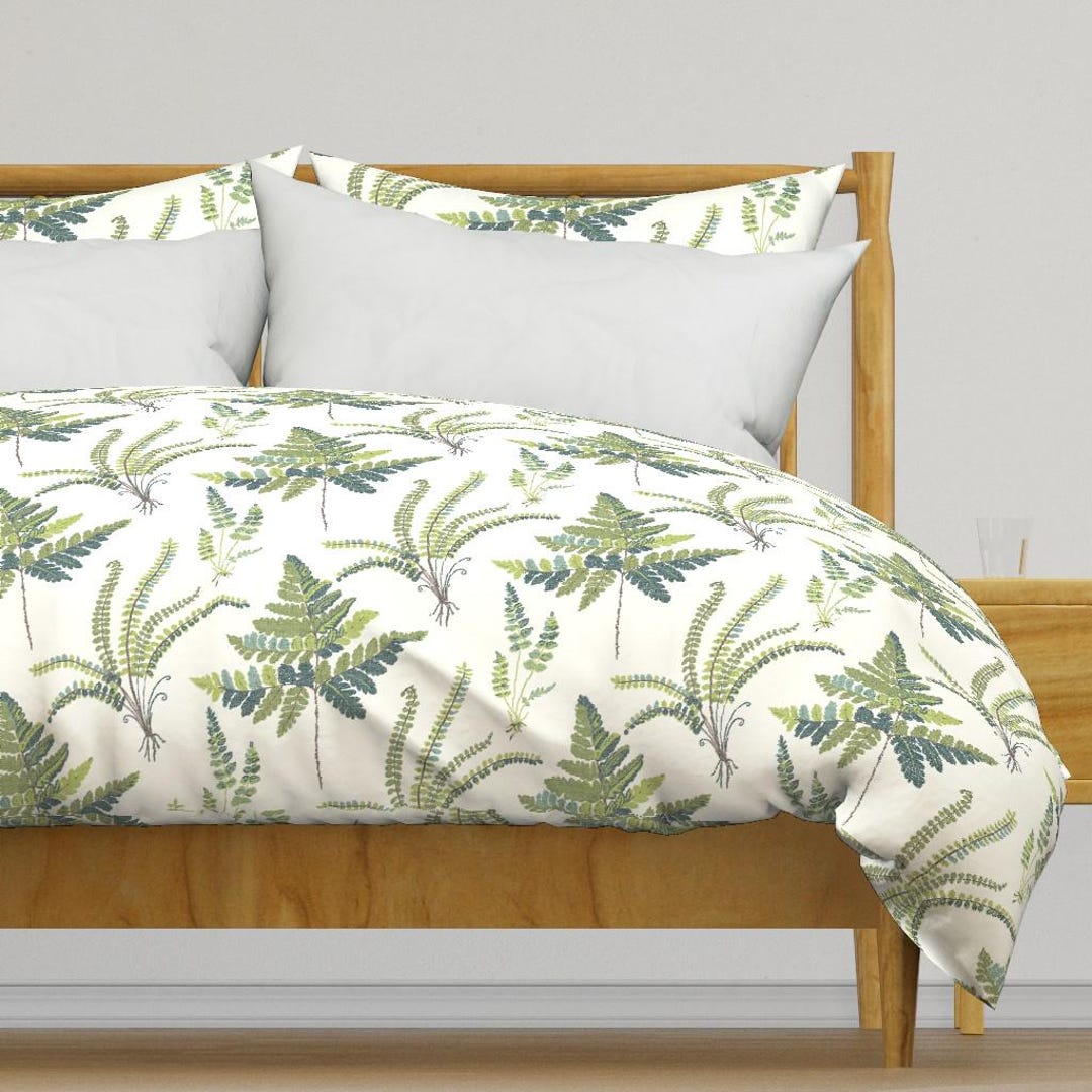 Green Leaves Bedding - Fern Botanical by Melissahyattfabrics - Ferns ...