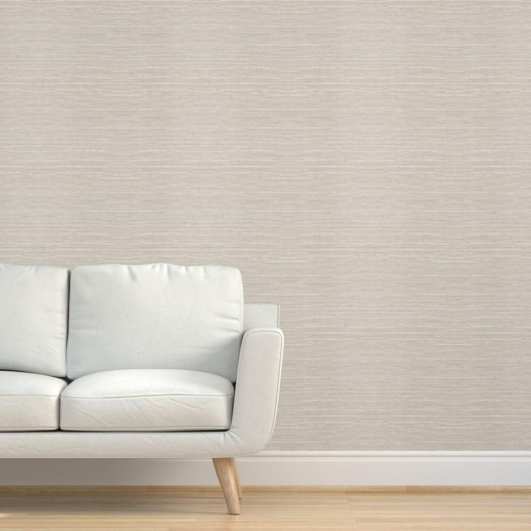 Warm Gray Textured Grasscloth Wallpaper Simple Gray by ...