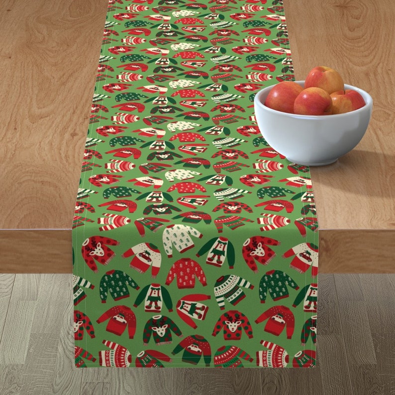 Christmas Table Runner Ugly Christmas Sweaters by - Etsy
