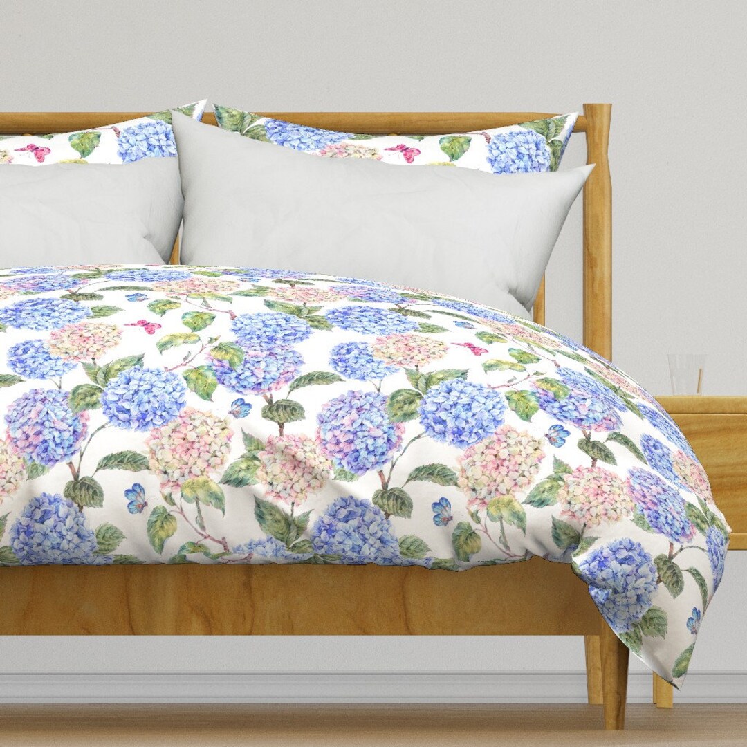 Blue Hydrangea Bedding Hydrangea by Depiano Spring Summer Watercolor ...