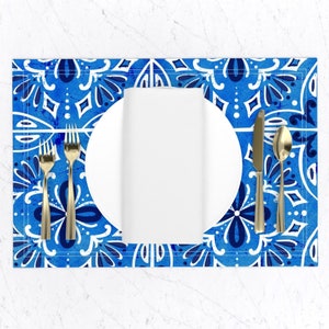 Spanish Tile Placemats set of 2 Sevilla Spanish Tiles by Heatherdutton ...