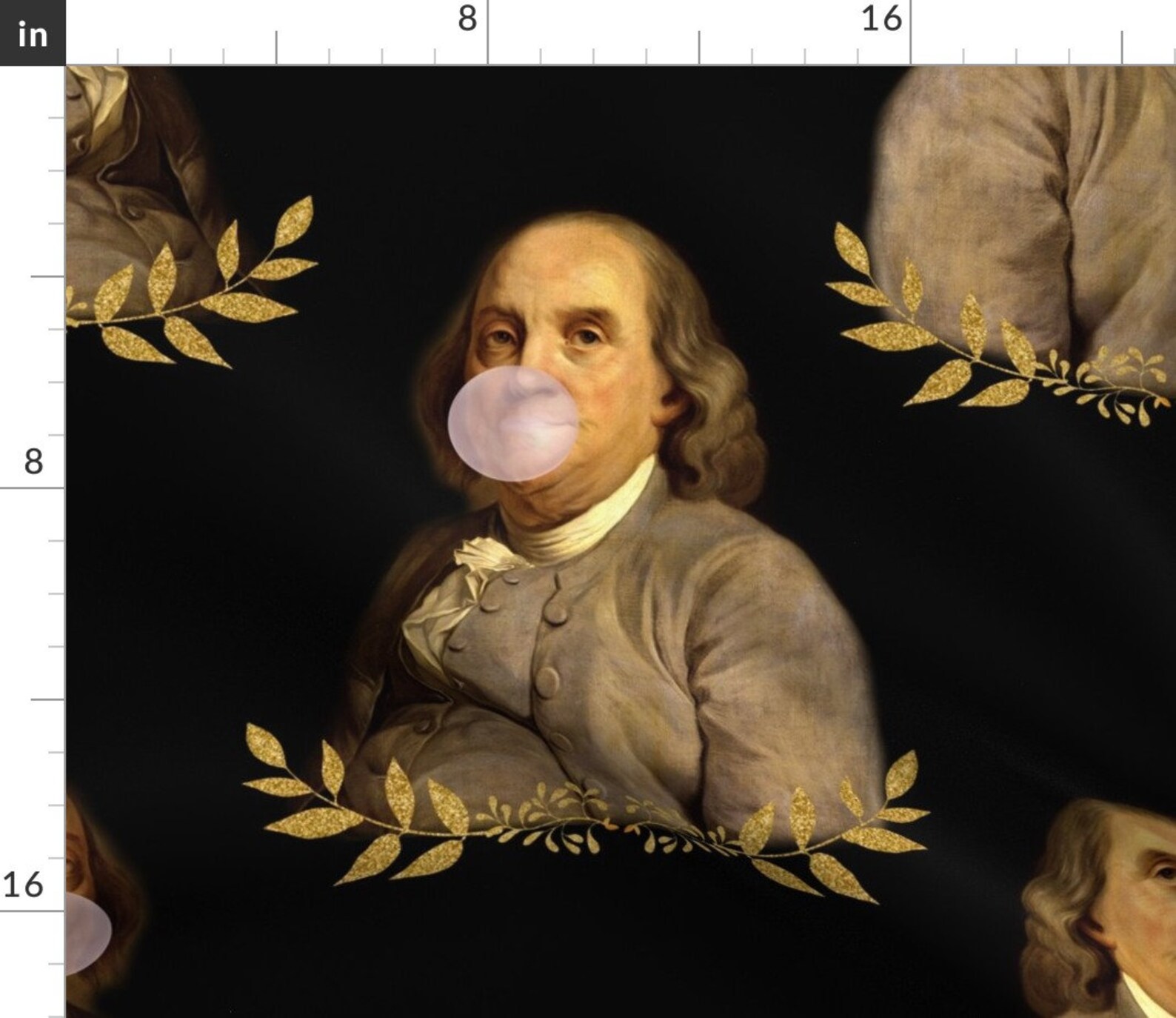 Ben Franklin Curtain Panel Benji Chewing Gum by rebelmod | Etsy