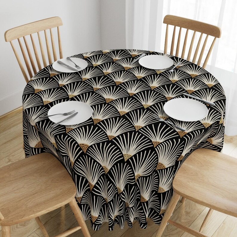 Art Deco Tablecloth - Charleston by Amy_maccready - 1920s Fans Black ...
