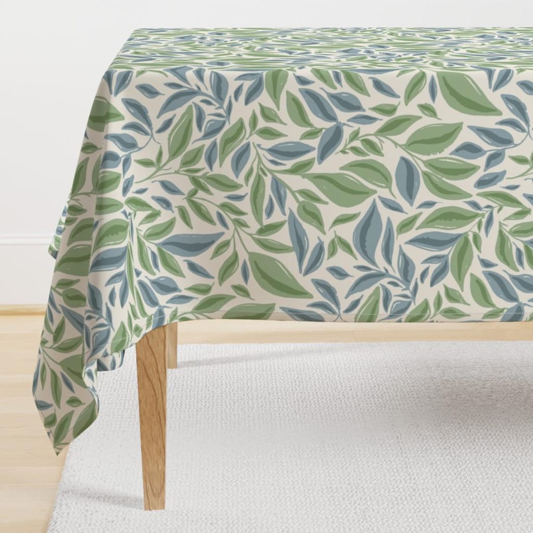 Green Blue Vine Tablecloth - Painterly Botanical by Diane_rooney ...