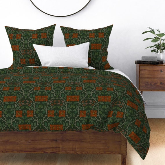 Edwardian Duvet Cover Arts and Crafts Lancaster Roses by - Etsy