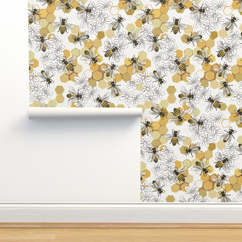 Honey Bees Wallpaper - Etsy