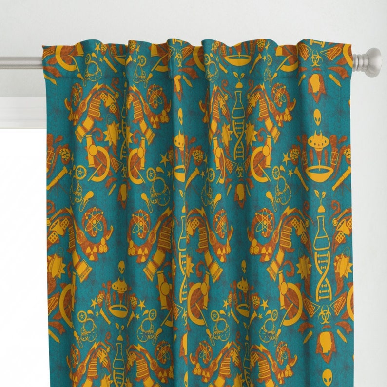 Solar System Curtain Panel I Love Science Damask by Eejee - Etsy
