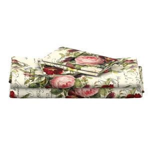 Vintage Roses Sheets Rosey Document by Peagreengirl Shabby - Etsy