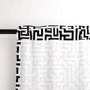 Maze Curtain Panel - Labyrinth Black and White by Peacoquettedesigns ...
