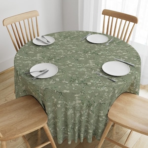 Impressionist Tablecloth - Almond Blossom Sage by Delinda_graphic ...