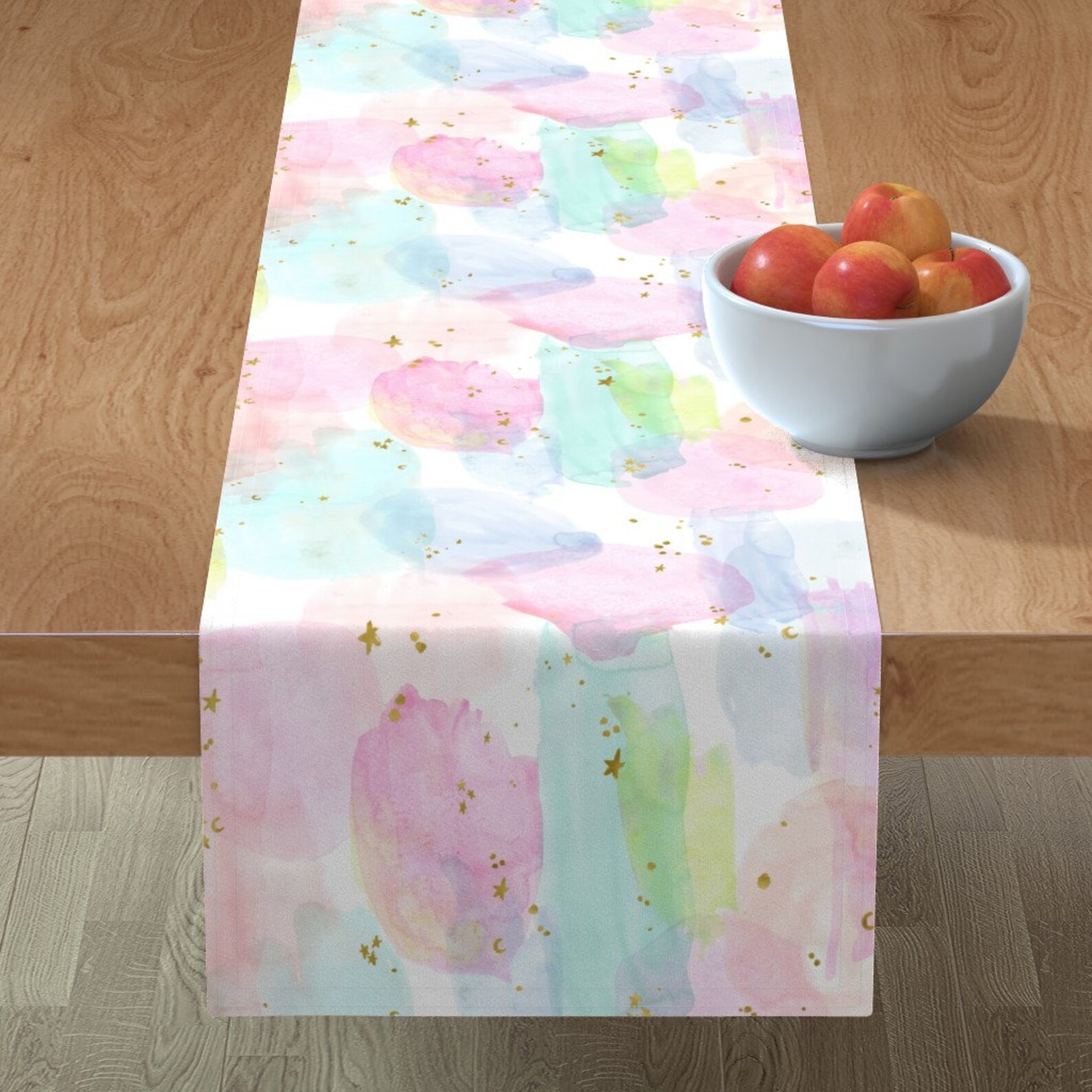 Rainbow Table Runner Rainbow Watercolor by Crystal_walen - Etsy