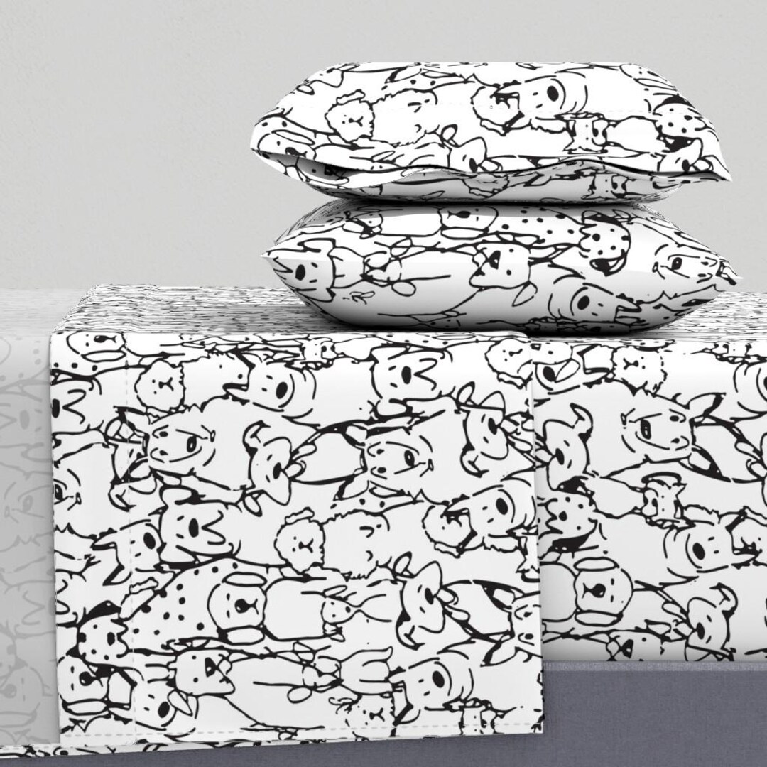 Canine Sheets - Dog's Life Black White by Shellyturnerdesigns - Pet ...