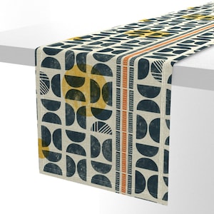 Modern Bauhaus Table Runner - Block Print by Elebo_designs - Abstract ...
