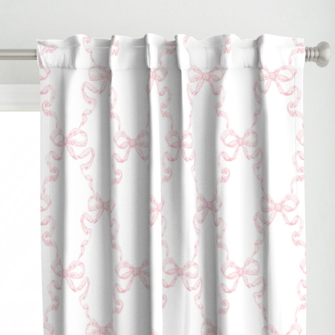 Pink Trellis Curtain Panel - Hannah Ribbon by Danika_herrick - Ribbons ...