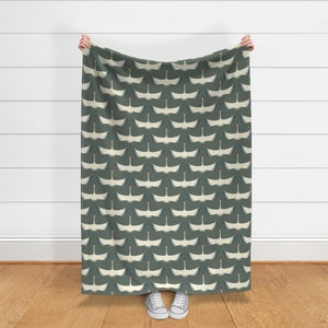 Art Deco Cranes Throw Blanket Whooping Crane Migration by - Etsy