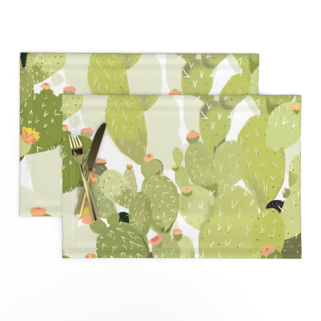 Cacti Print Placemats (set of 2) - Cactus Garden by Alison_janssen ...