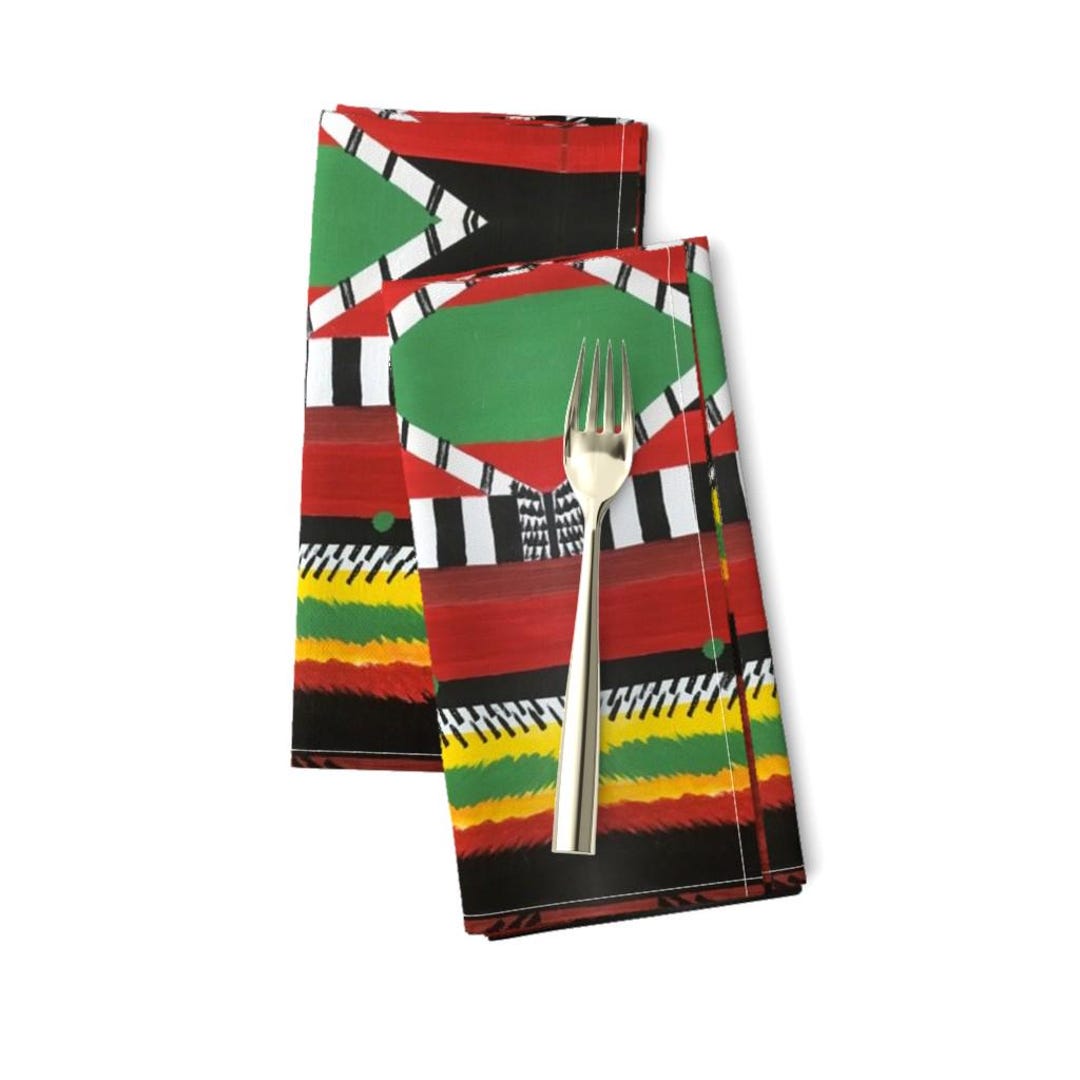 Colorful Dinner Napkins Set of 2 - Afrocentric Africa Kwanzaa Ethnic ...