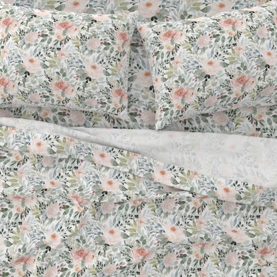 Soft Floral Sheets Spring Dream by Northeighty Watercolor - Etsy