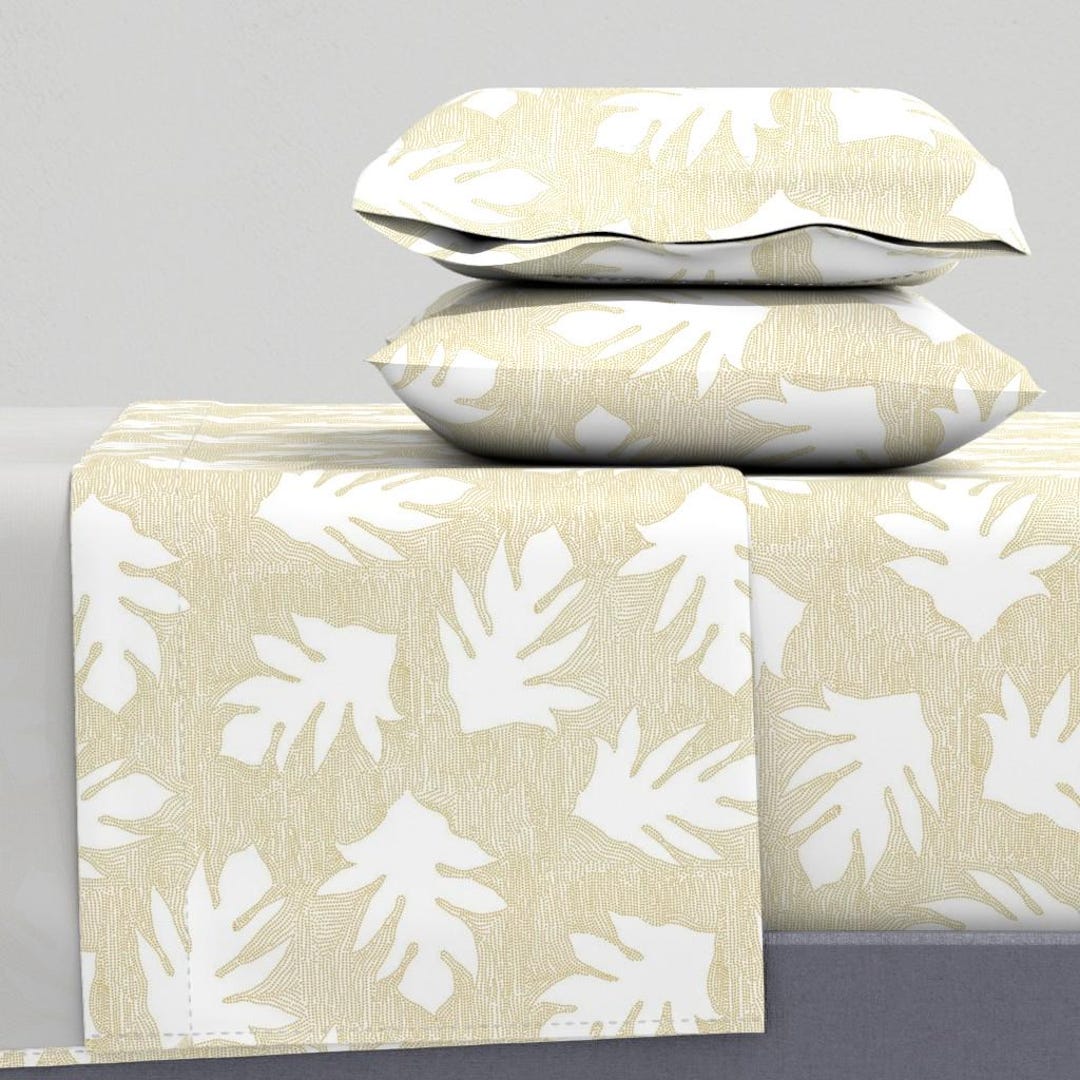 Neutral Tropical Sheets - Ulu Leaf by Kadyson - Breadfruit Hawaiian ...