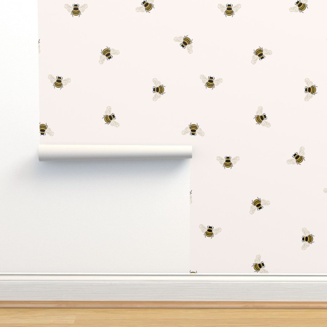 Pink Summer Bees Non-pasted Wallpaper - Honey Bees by Shelbyallison ...