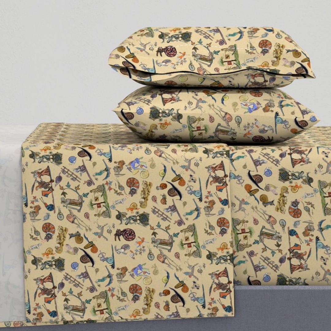 Beige Sheets Medieval Snails by Chantal_pare Snails Woodland Whimsical ...