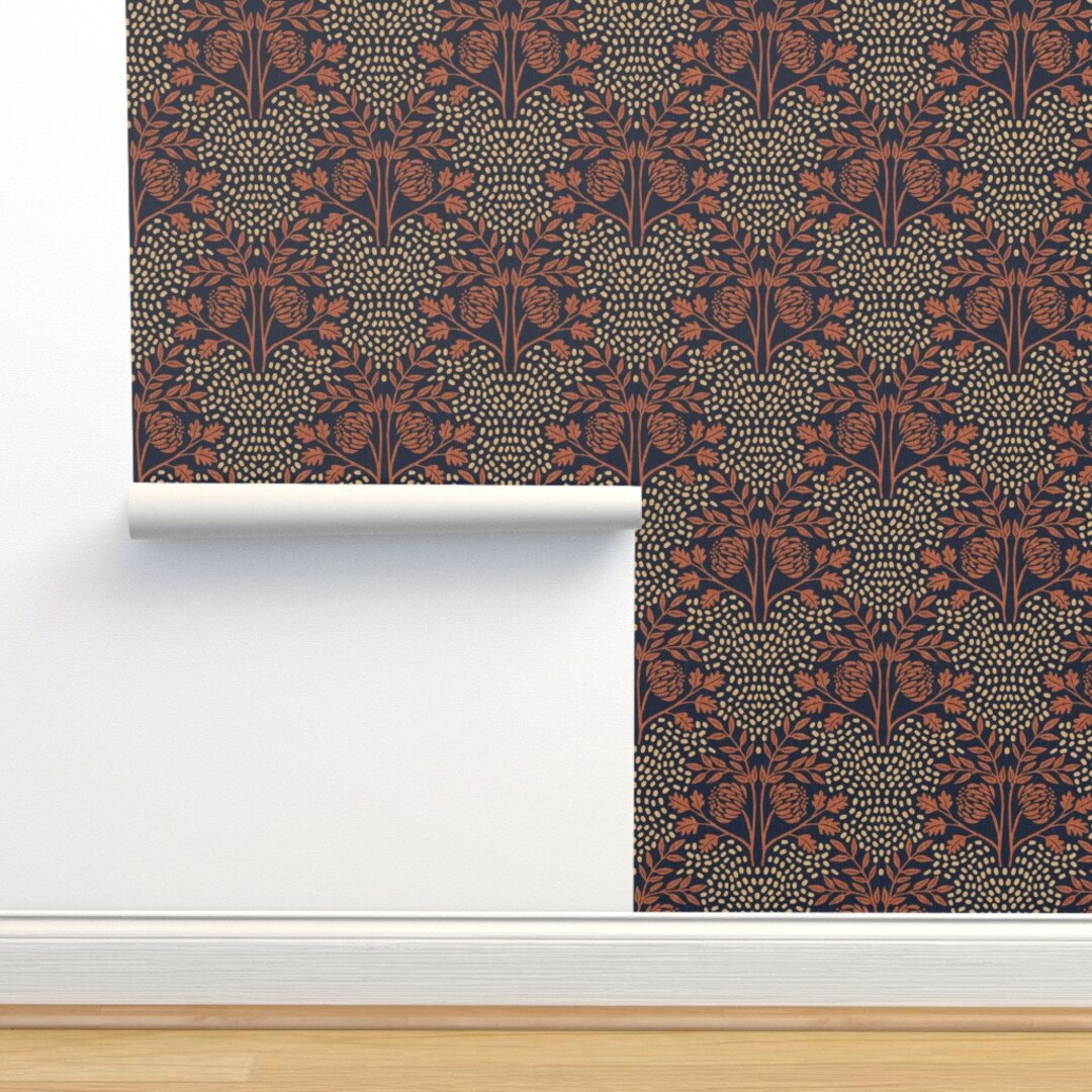 Romantic Damask Non-pasted Wallpaper - Dahlia by Mijuo_design - Floral ...