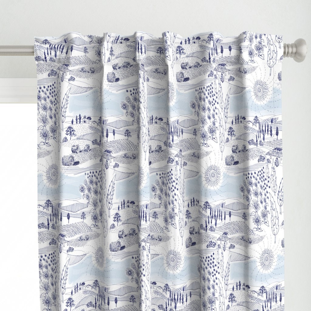 Modern Toile Curtain Panel Tuscany Toile by Illaberek - Etsy